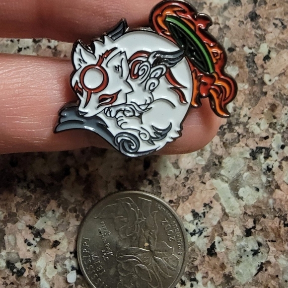 Jewelry | 2 For 13 Okami Amaterasu White Wolf Capcom Gamer Enamel Pin ...